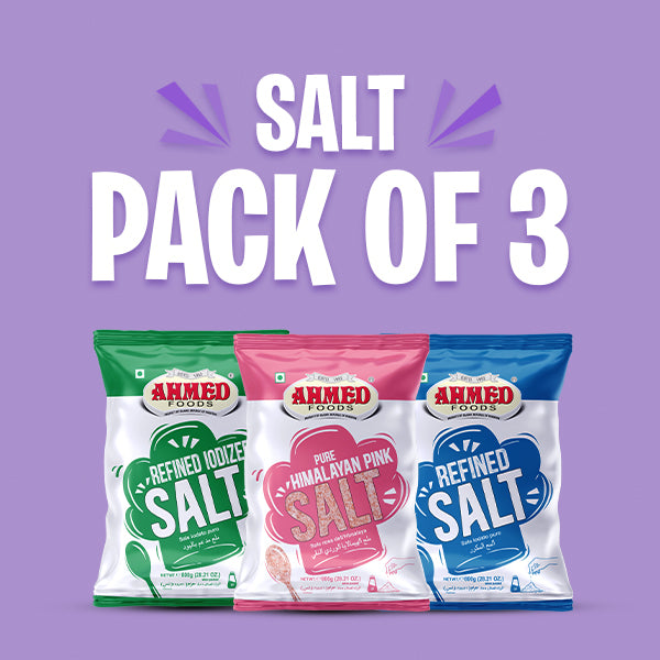 Ahmed Salt Pack of 3 – Gulabi Namak, Safed Namak & Iodized Salt (800g ...